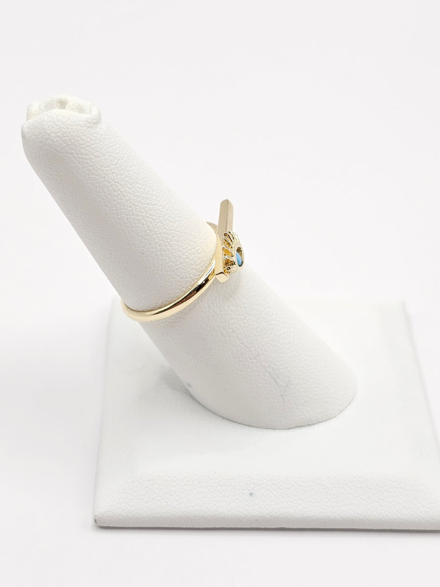 14K Gold Ring - Blue Evil Eye – Jessyjewelryshop