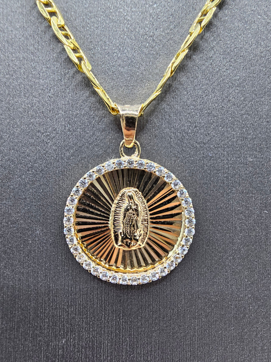 14k Gold Chain w/pendant - Virgin Mary – Jessyjewelryshop