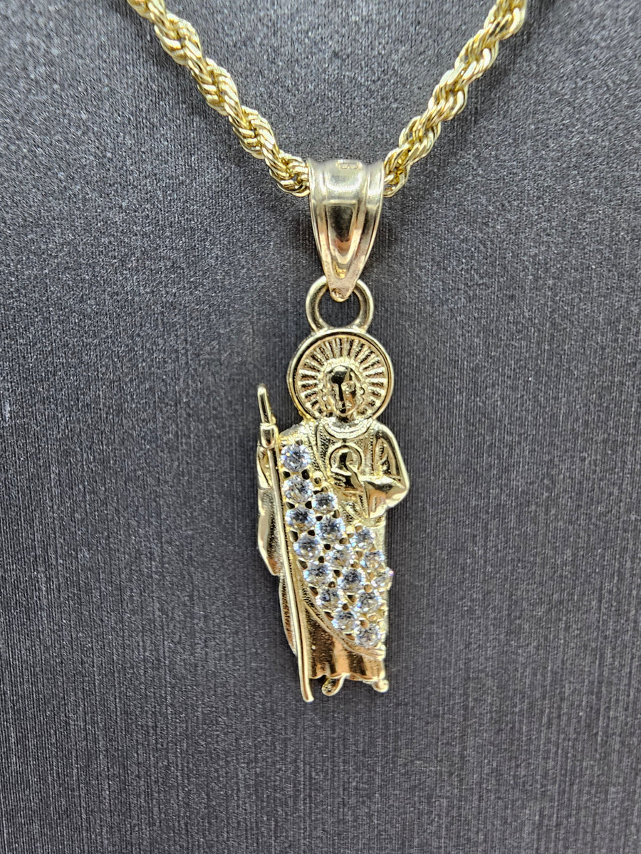 14k Gold Chain w/pendant - San Judas – Jessyjewelryshop