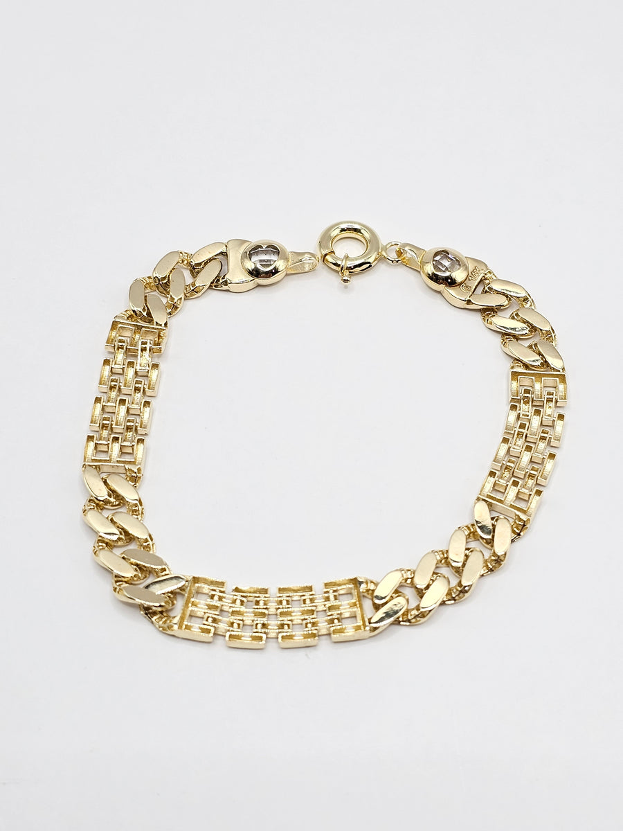 14k Gold Bracelet - Monaco Link – Jessyjewelryshop