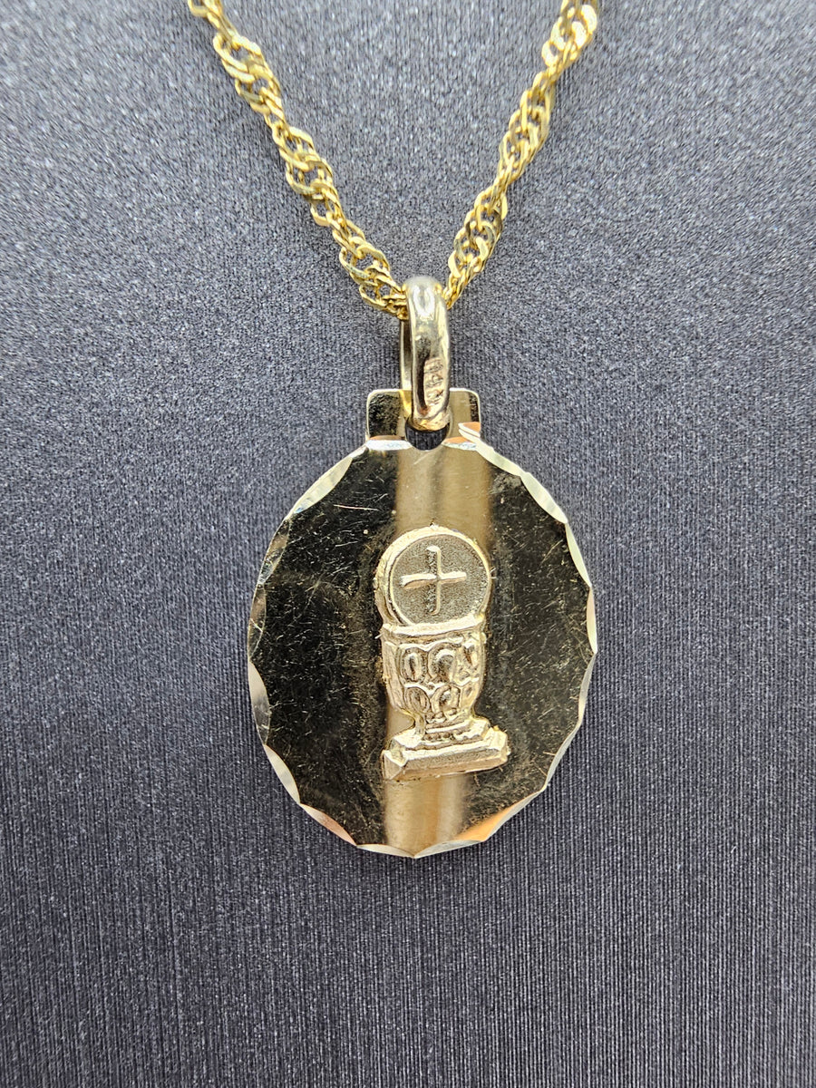14k Gold Rope Chain w/Pendant - Holy Communion – Jessyjewelryshop