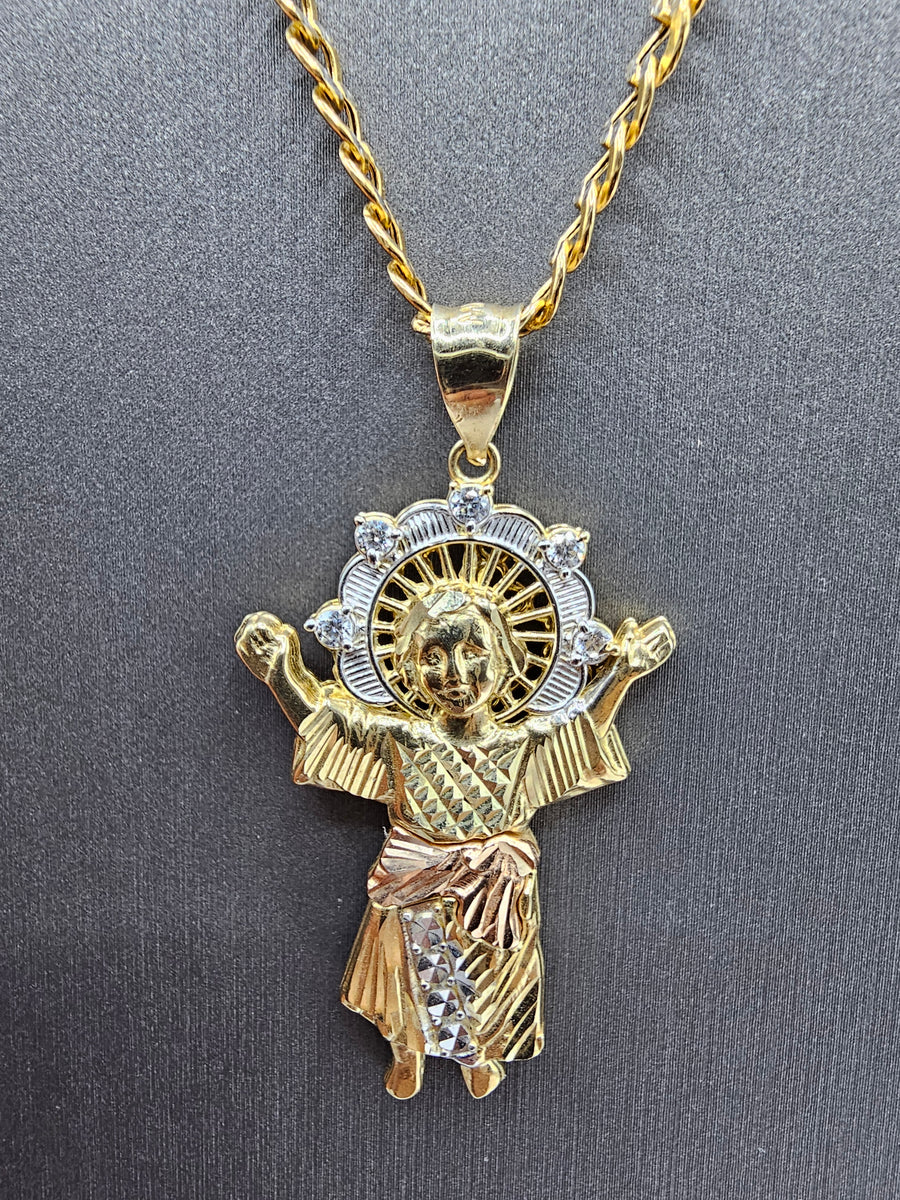 14k Gold Chain w/Pendant - Divine Child – Jessyjewelryshop