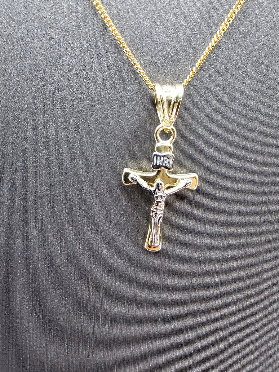14k Gold Chain w/Pendant - Jesus on Cross – Jessyjewelryshop
