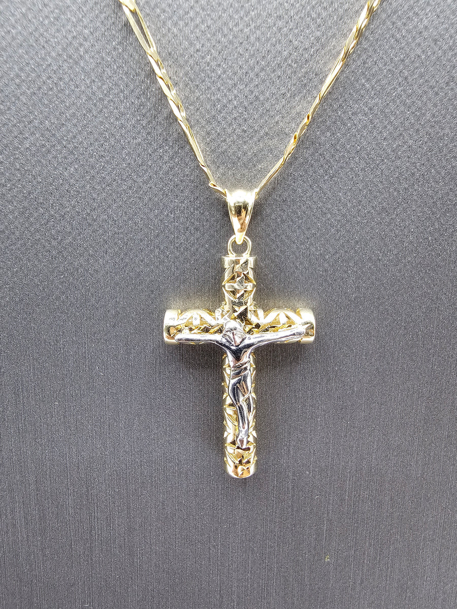 14k Gold Chain w/Pendant - Jesus on Cross – Jessyjewelryshop